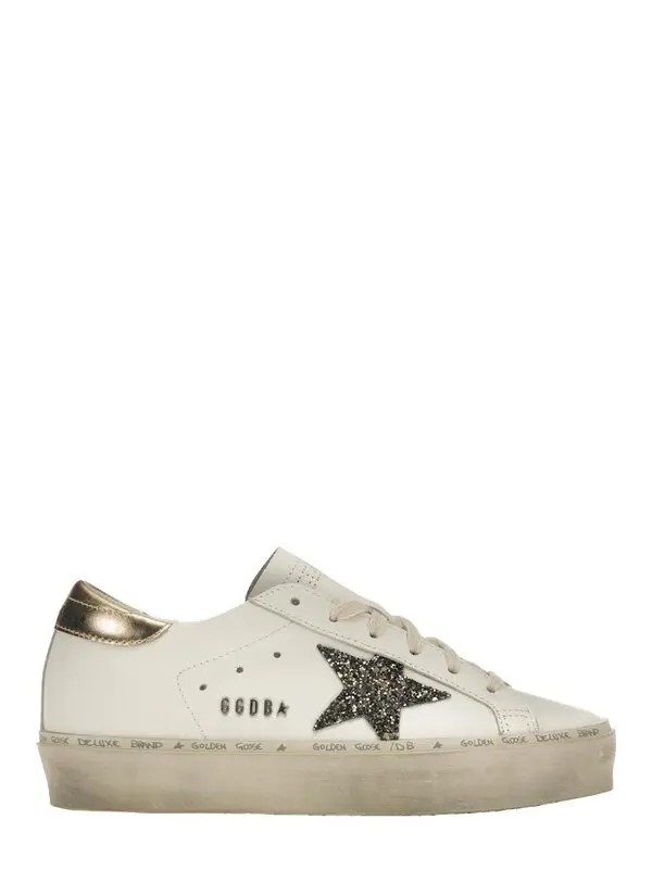 GOLDEN GOOSE Hi Star Sneakers - White/glitter Gold