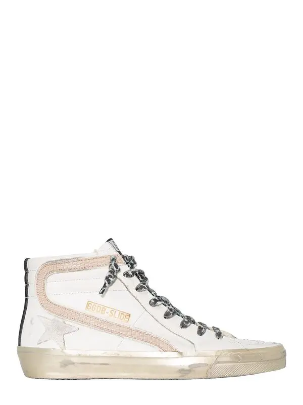 Golden Goose Slide High-top Sneakers - White/black/taupe
