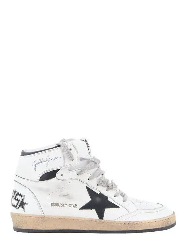 GOLDEN GOOSE Skystar Leather High-top Sneakers - White/black