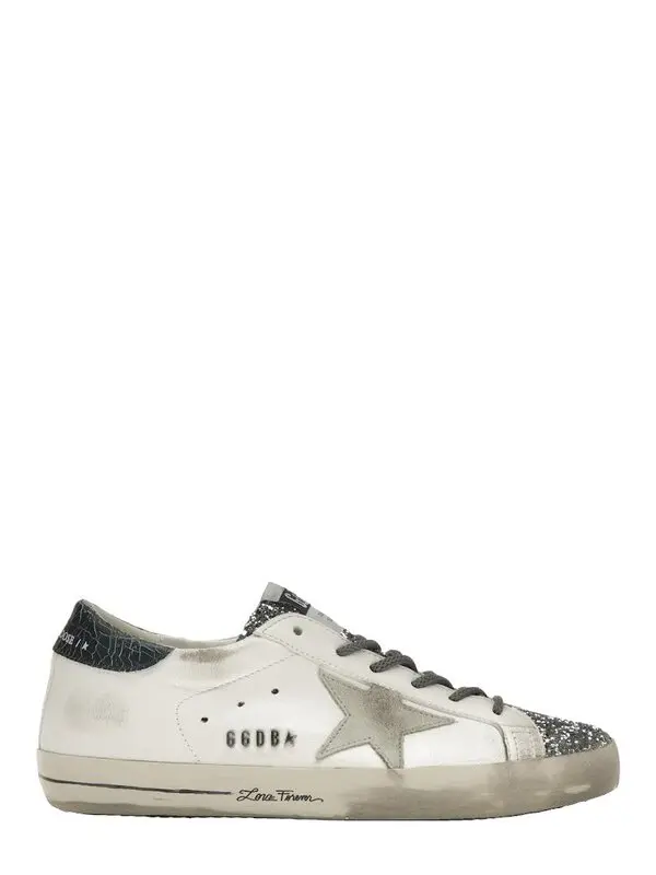 GOLDEN GOOSE Superstar Glitter Sneakers - Cream Silver