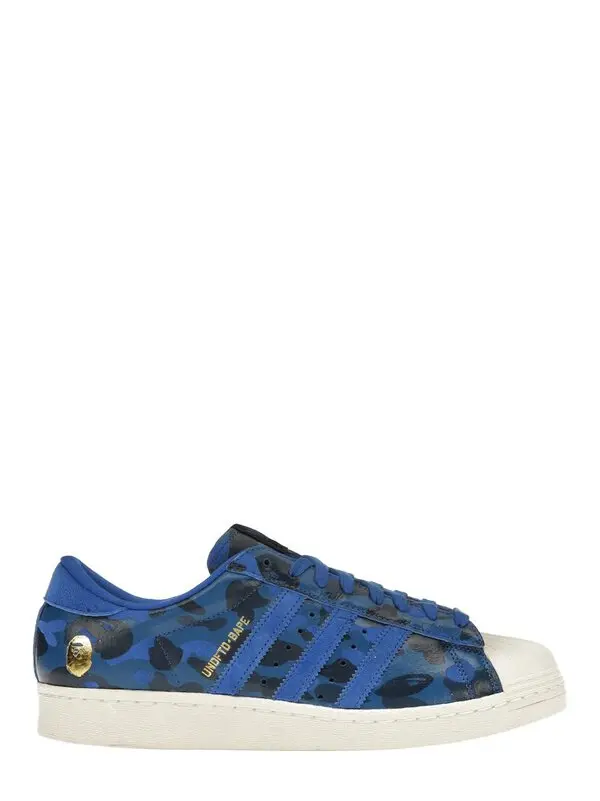 Adidas Superstar 80s Undefeated Bape Camoin Sneakers - Blue/core White