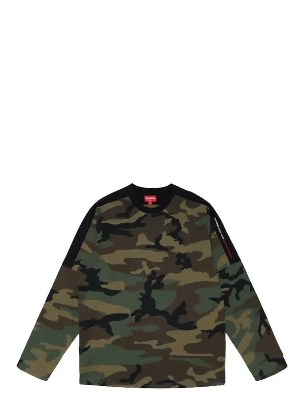 Supreme Paneled Long Sleeve Top - Woodland Camo