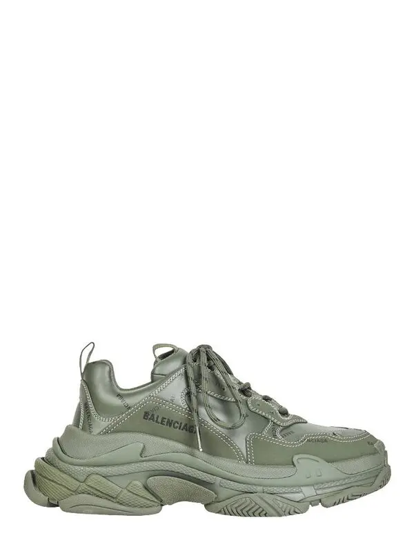 Balenciaga All Over Logo Triple S Sneakers - Green/black