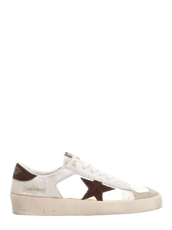 GOLDEN GOOSE Stardan Pony Hair Sneakers - White/brown
