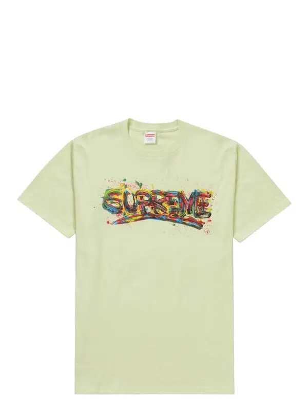 Supreme Paint Logo Tee Shirt - Pale Mint