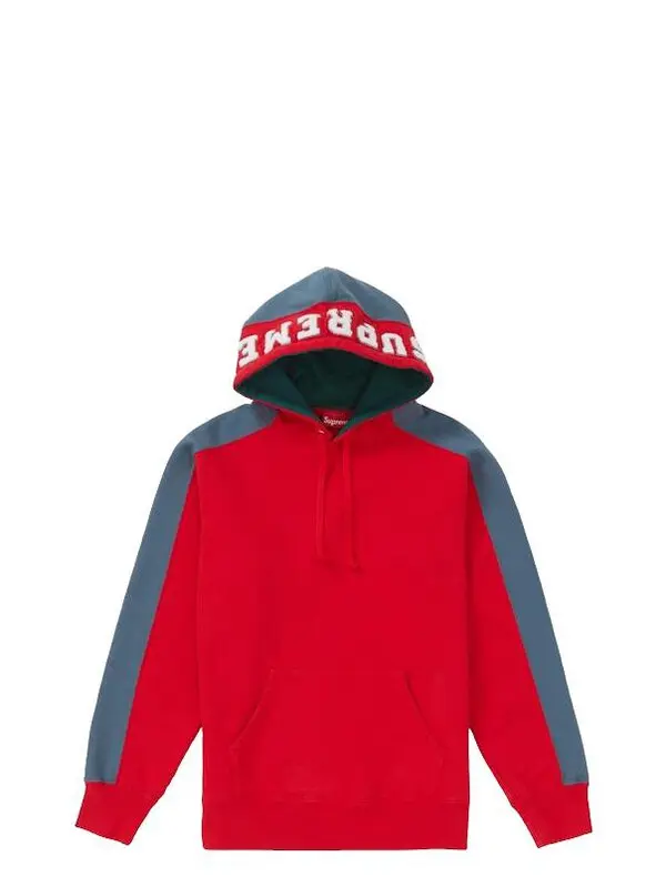 Supreme Paneled Hooded Sweatshirt - Red
