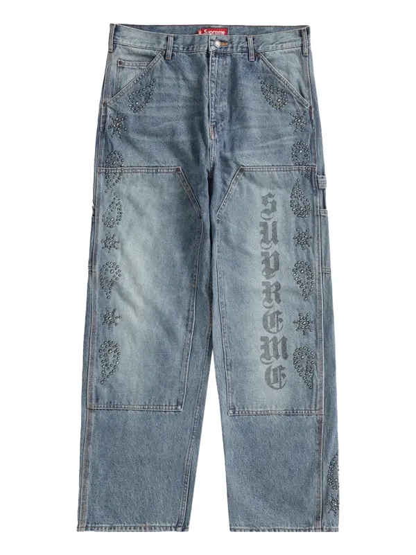 Supreme Paisley Studded Double Knee Painter Pant - Washed Blue