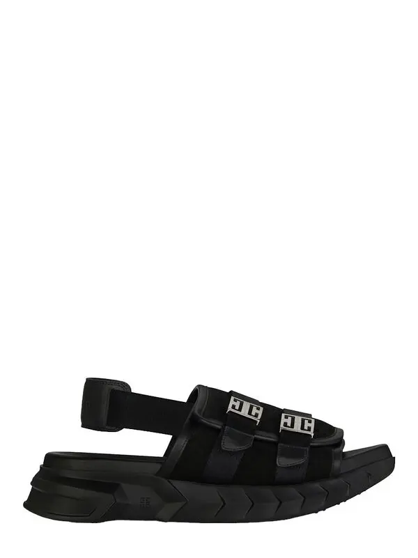 Givenchy Marshmallow Suede Leather Sandals - Black