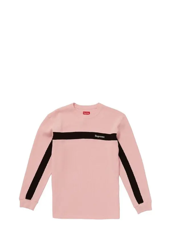 Supreme Panel Stripe Waffle Thermal - Pink