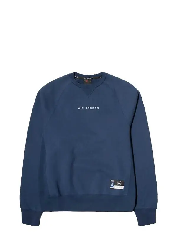 JORDAN X Fragment Crewneck Sweatshirt - Navy Blue/sport Royal/white