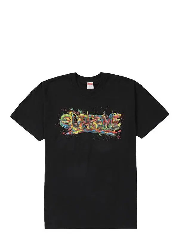Supreme Paint Logo Tee Shirt - Black