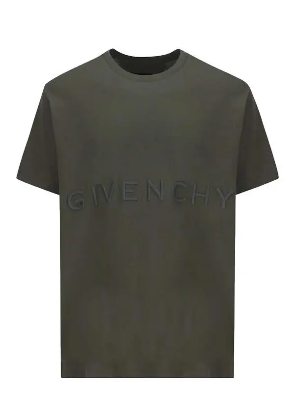 Givenchy Oversized Embroidered Logo T-shirt - Greyish Green