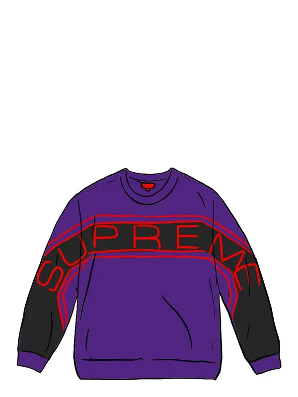 Supreme Paneled Crewneck Sweatshirt - Purple