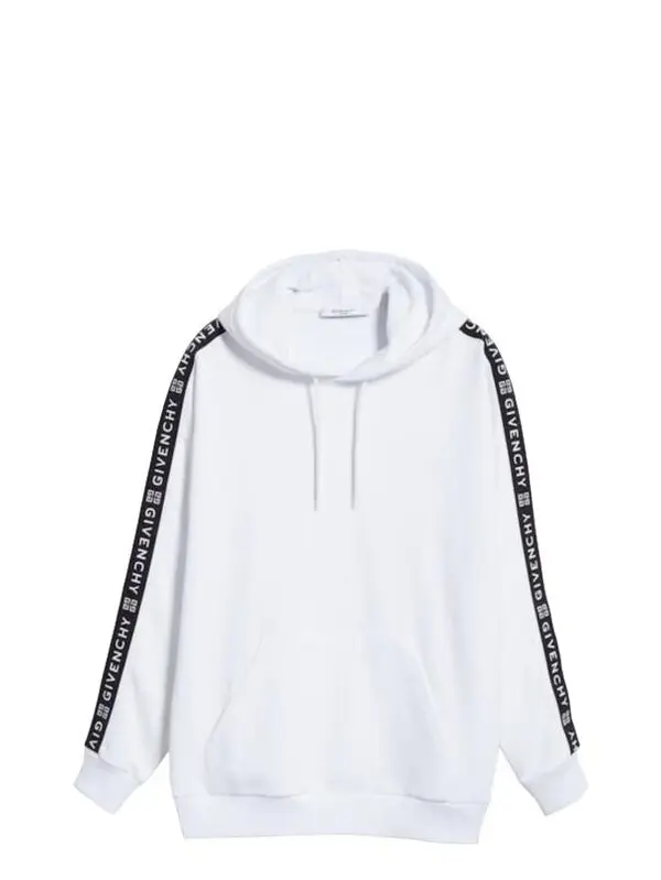 Givenchy 4g Branded Logo Tape Hoodie - White