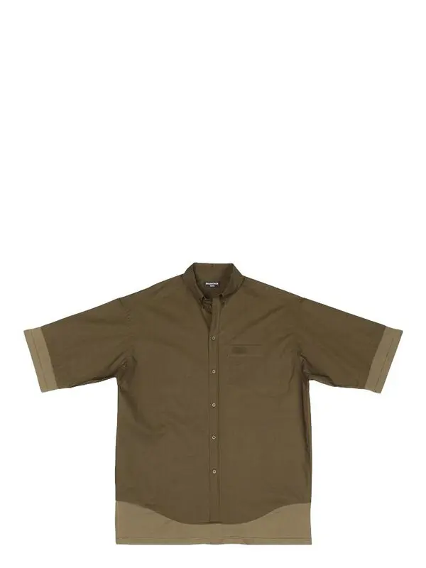 Balenciaga Bb Icon Layered Shortsleeve Large Fit Shirt - Dark Green