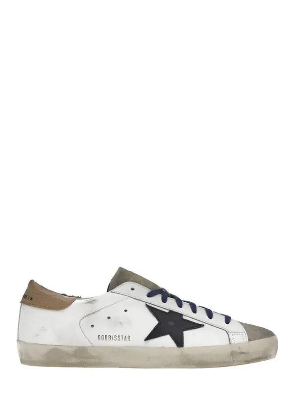 GOLDEN GOOSE Super-star Sneakers - White/beige/royal Blue