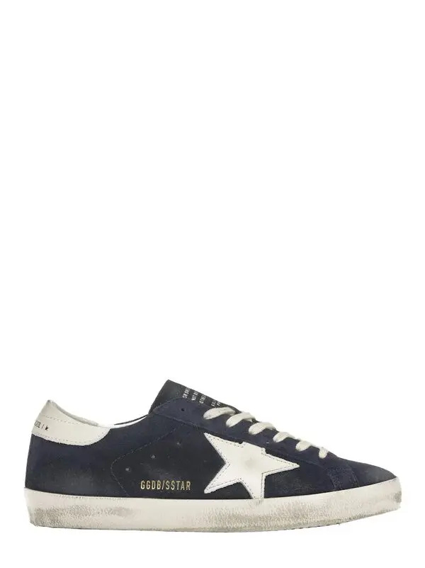 GOLDEN GOOSE Super-star Suedein Sneakers - Navy Blue/white