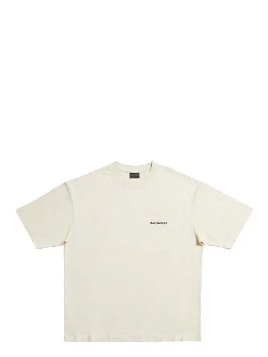 Balenciaga Back Logo Medium Fit T-shirt - Cream