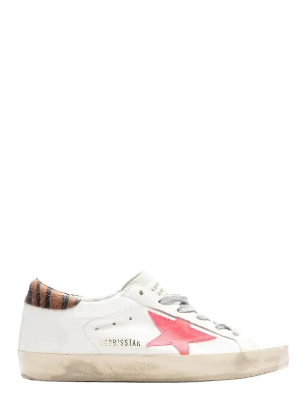 GOLDEN GOOSE Super-star Sneakers - Creamy White/fluo Red/black