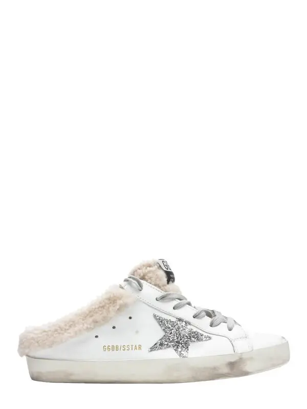 GOLDEN GOOSE Super-star Sabot Sneakers - White/silver/beige