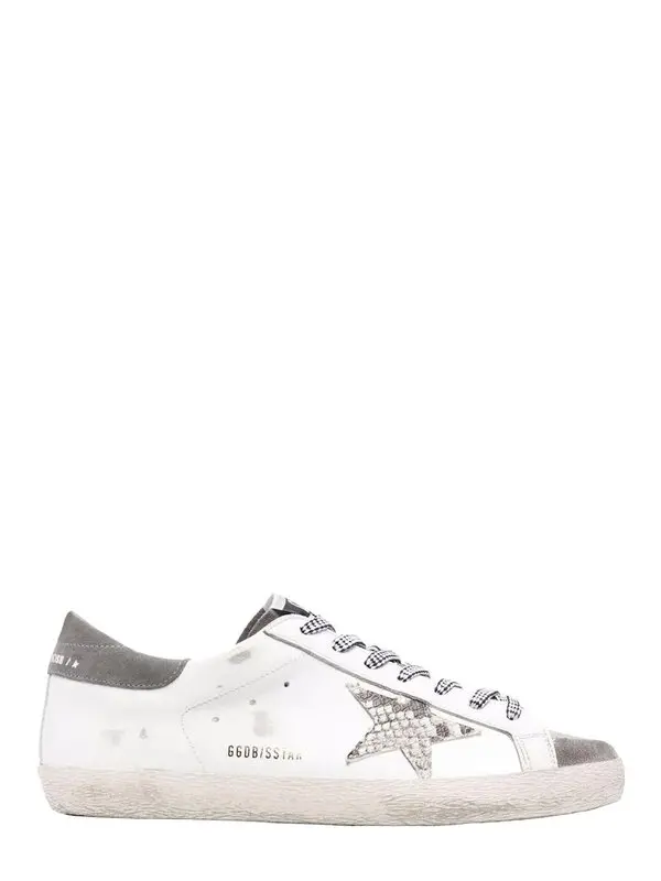 Golden Goose Super-star Sneakers - White/grey/snakeskin