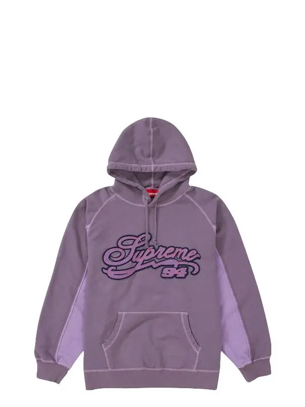 Supreme Paneled Script Hooded Sweatshirt - Dusty Purple
