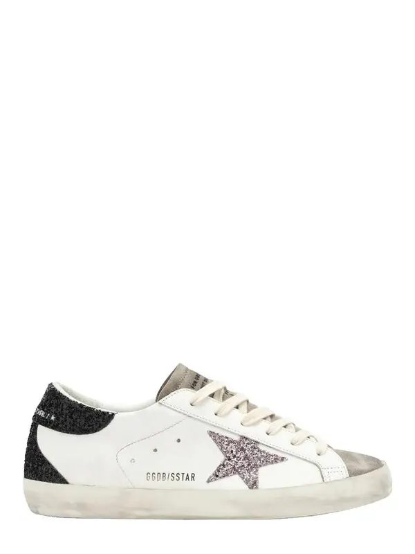 GOLDEN GOOSE Super-star Glitter Sneakers - White/black/cream