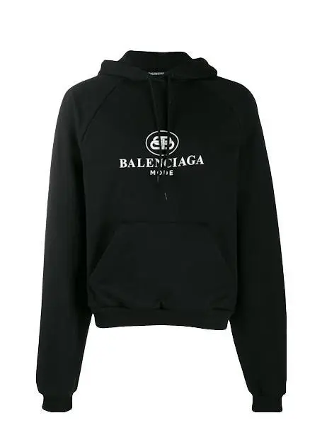 Balenciaga Bb Mode Hoodie - Black/white