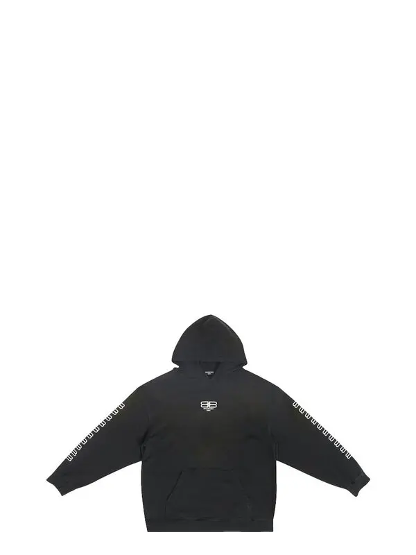 Balenciaga Bb Paris Icon Medium Fit Hoodie - Black/white