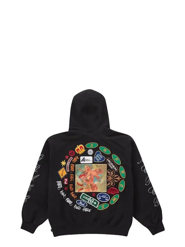 Supreme Patches Spiral Hooded Sweatshirt - Black