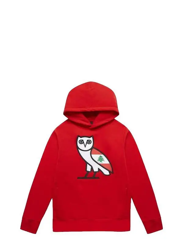 OVO Cedar Of Lebanon Og Owl Hoodie - Red