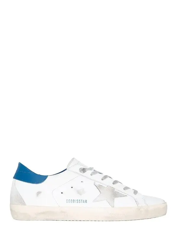 GOLDEN GOOSE Superstar Lace Up Sneakers - White/royal Blue