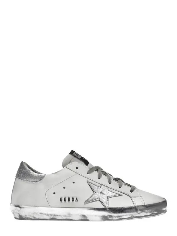 GOLDEN GOOSE Super-star Sneakers - White/silver/sparkle