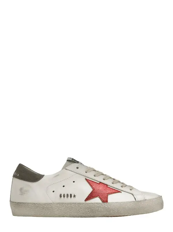 GOLDEN GOOSE Super-star Sneakers - White/red/grey