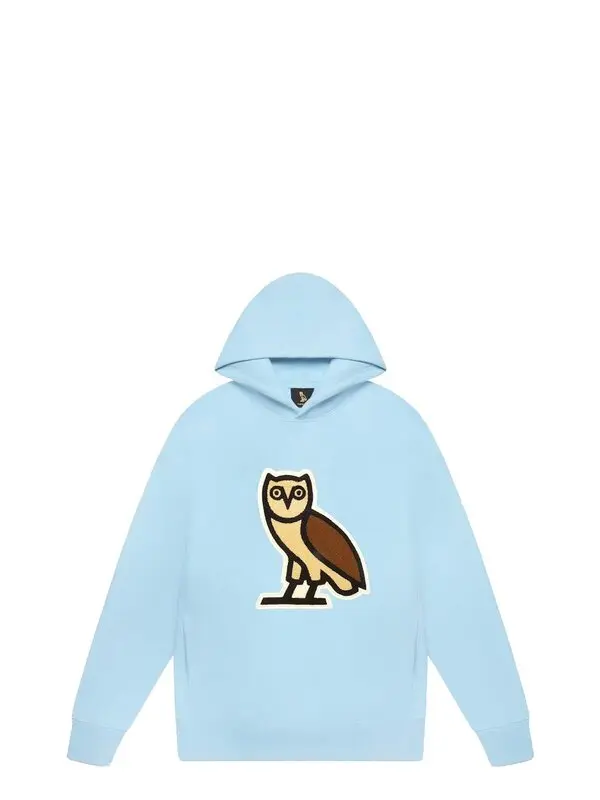 OVO Chenille Bubble Owl Hoodie - Light Blue
