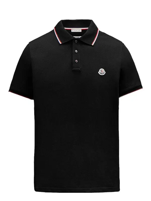 Moncler Logo Polo Shirt - Black/red/white