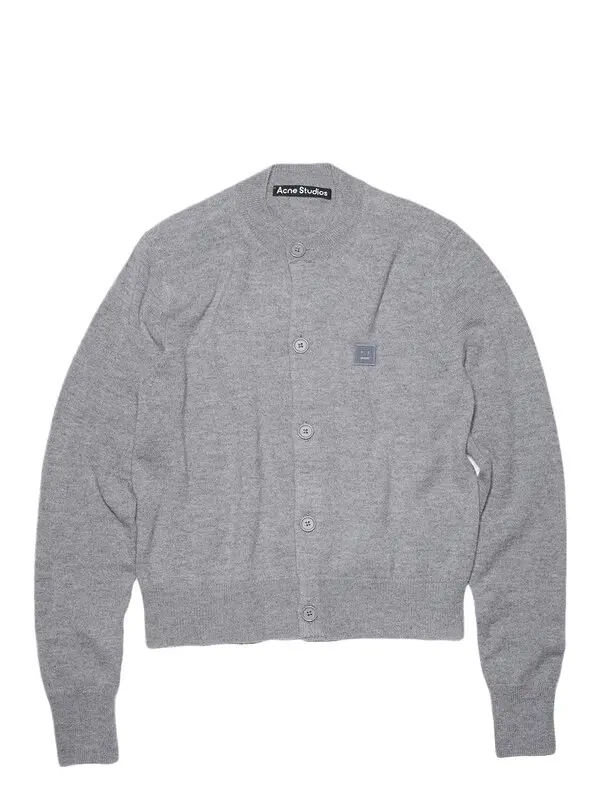 Acne Studios Wool Crewneck Sweatshirt Cardigan - Grey Melange