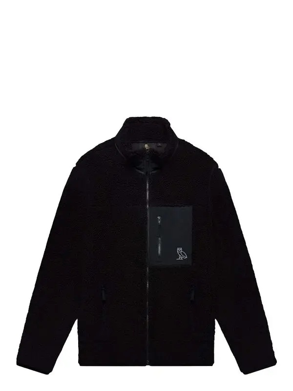 OVO Deep Pile Sherpa Fleece Jacket - Black