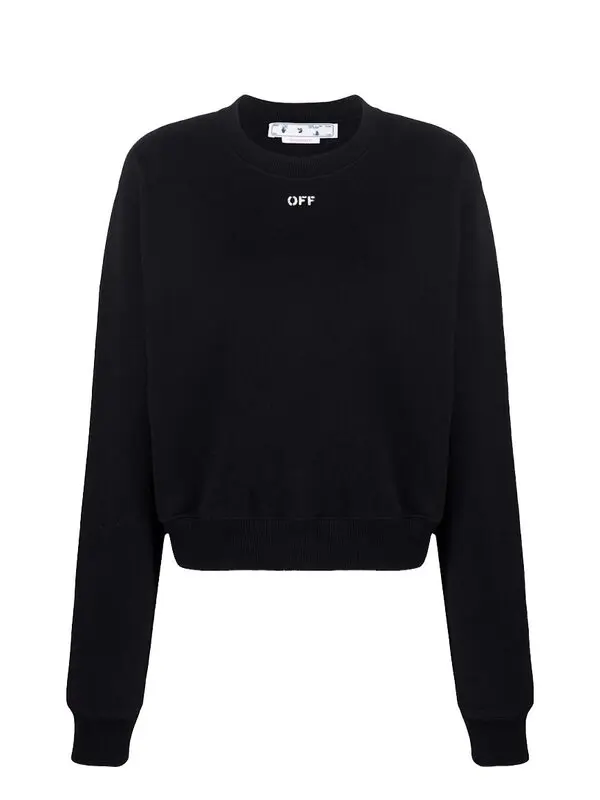 Off-White Off-stamped Cropped Sweatshirt - Black/white