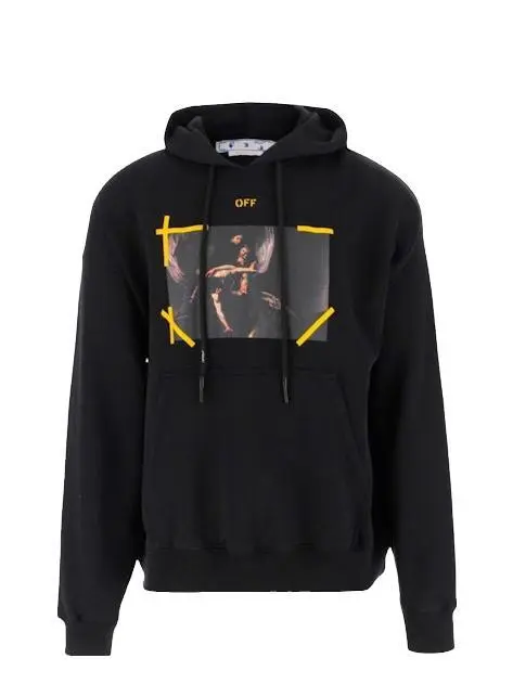 Off-White Arrow Caravaggio Mercy Skate Hoodie - Black/yellow