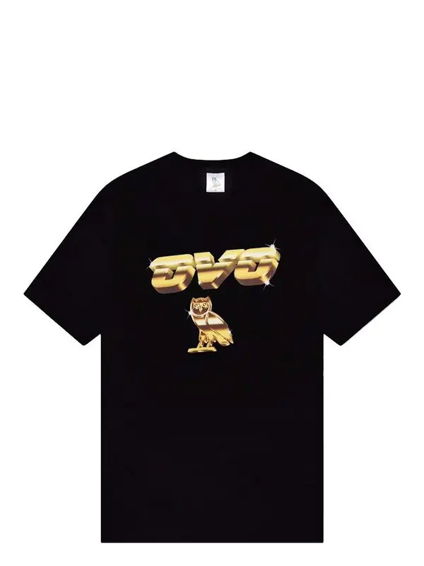 OVO Chrome Owl T-shirt - Black/gold