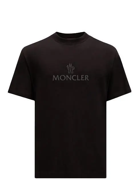 Moncler Reflective Logo Print T-shirt - Black/dark Grey