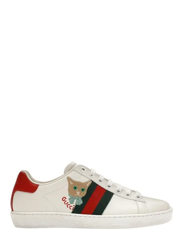 Gucci Ace Cat Sneakers - Ivory