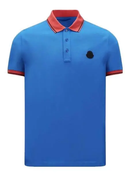 Moncler Logo Poloshirt - Blue/red