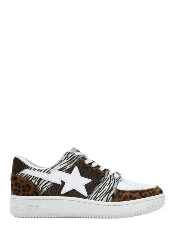 BAPE Sta Low Mixin Sneakers - White/animal Print