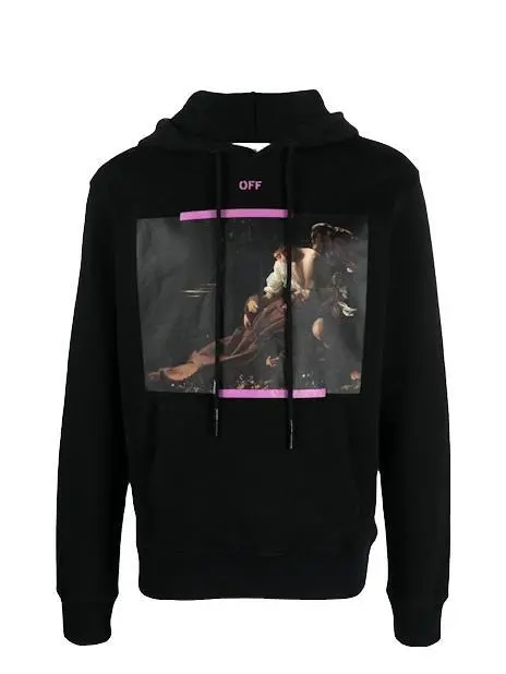Off-White Arrow Caravaggio St. Fran Slim Hoodie - Black/purple