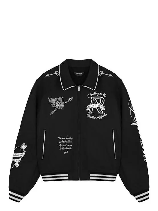 REPRESENT Cherub Wool Varsity Jacket - Jet Black