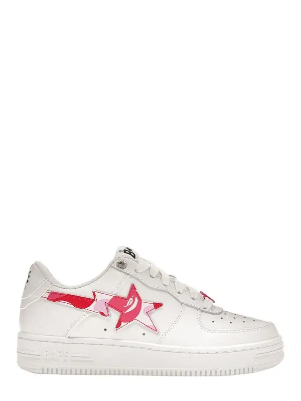BAPE A Bathing Ape Sta Low Abc Camo Sneakers - White/pink