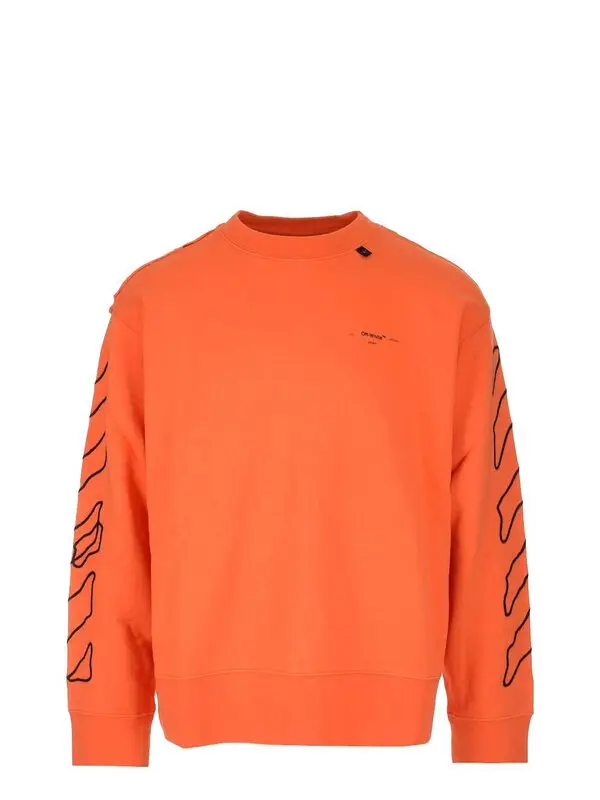 Off-White Abstract Arrows Embroidered Sweatshirt - Orange/black