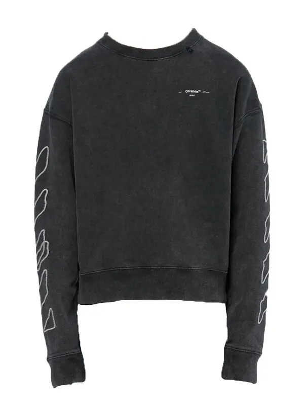 Off-White Abstract Arrows Embroidered Sweatshirt - Black/white